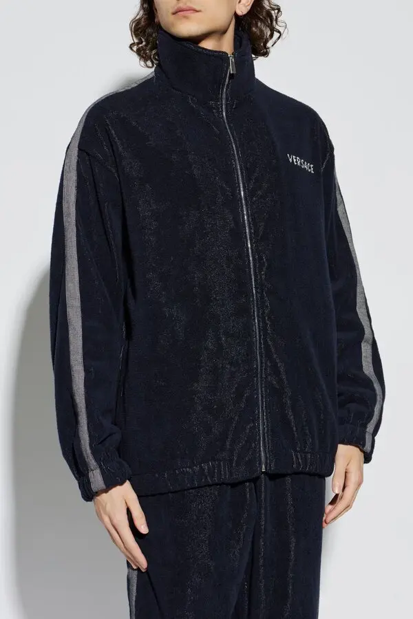 Versace Cotton Terry Sweatshirt - Navy Blue