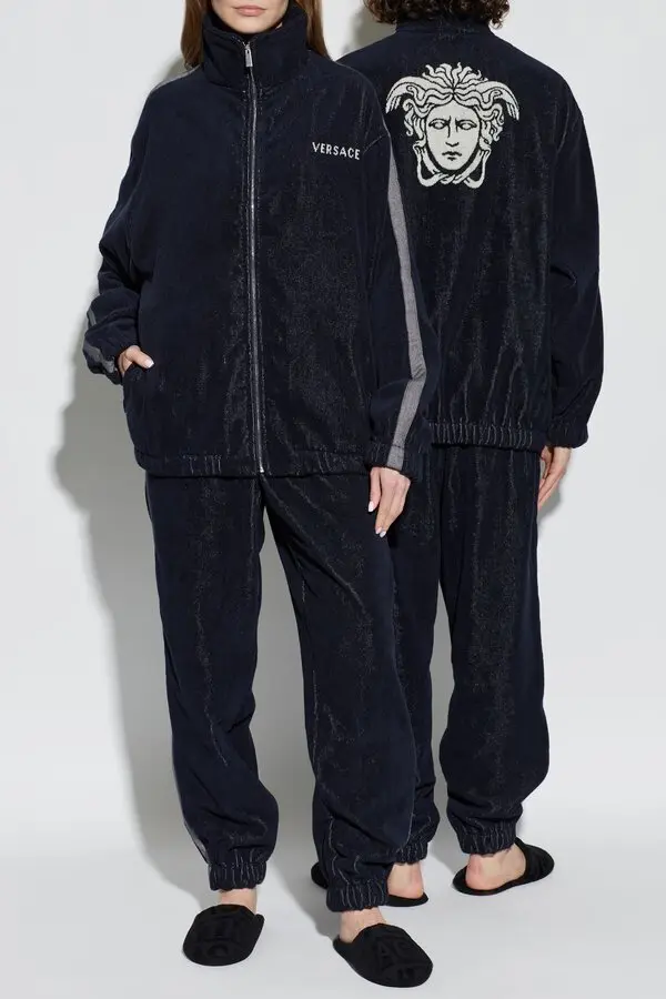 Versace Cotton Terry Sweatshirt - Navy Blue