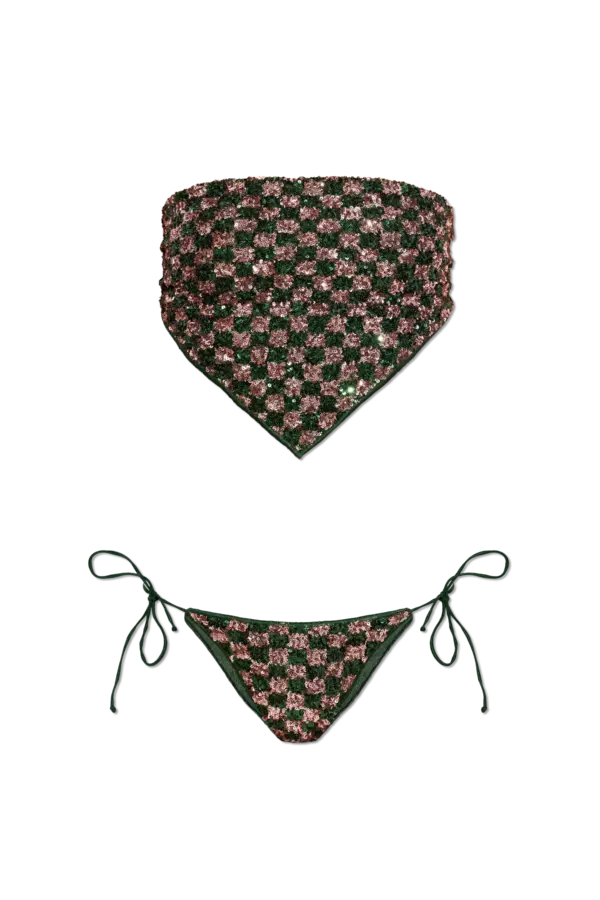 Oseree Sequined Two-piece Bikini - Green