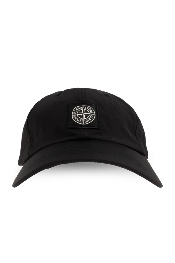 Stone Island Baseball Cap With Embroidered Logo - Black
