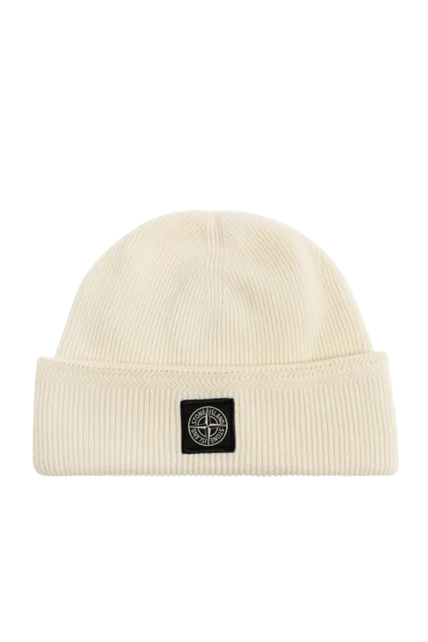 Stone Island Cap With Logo Patch - Cream