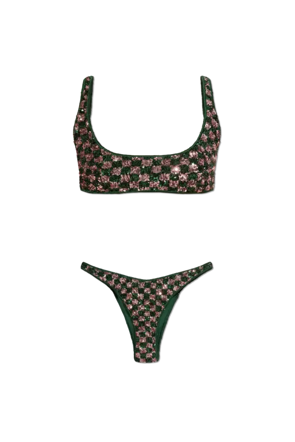 Oseree Sequined Two-piece Swimsuit - Green