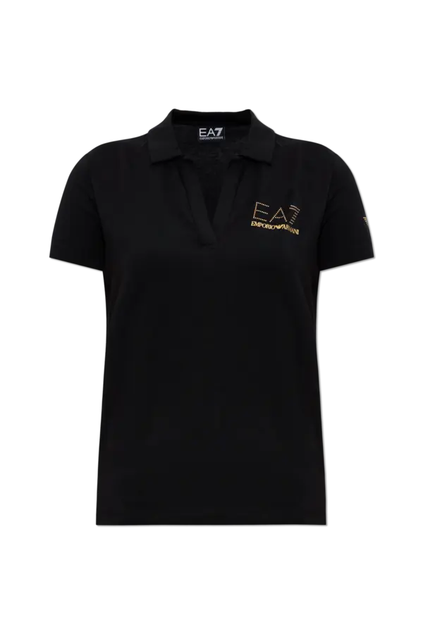 EA7 Logo Polo Shirt - Black