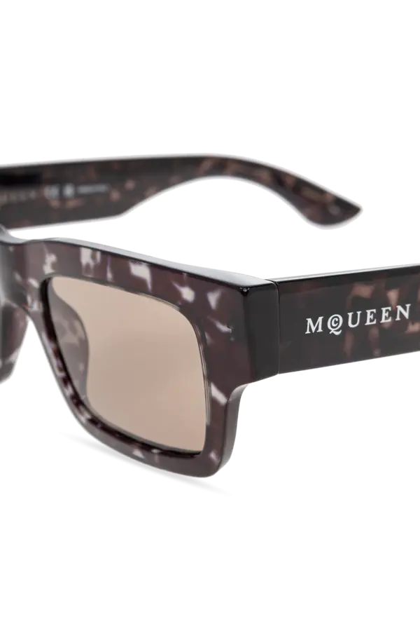 Alexander McQueen Rectangle Frame Sunglasses - Brown