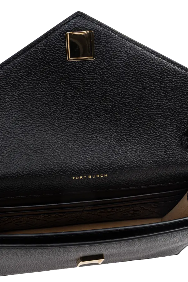 Tory Burch Wallet On "pebble" Chain - Black