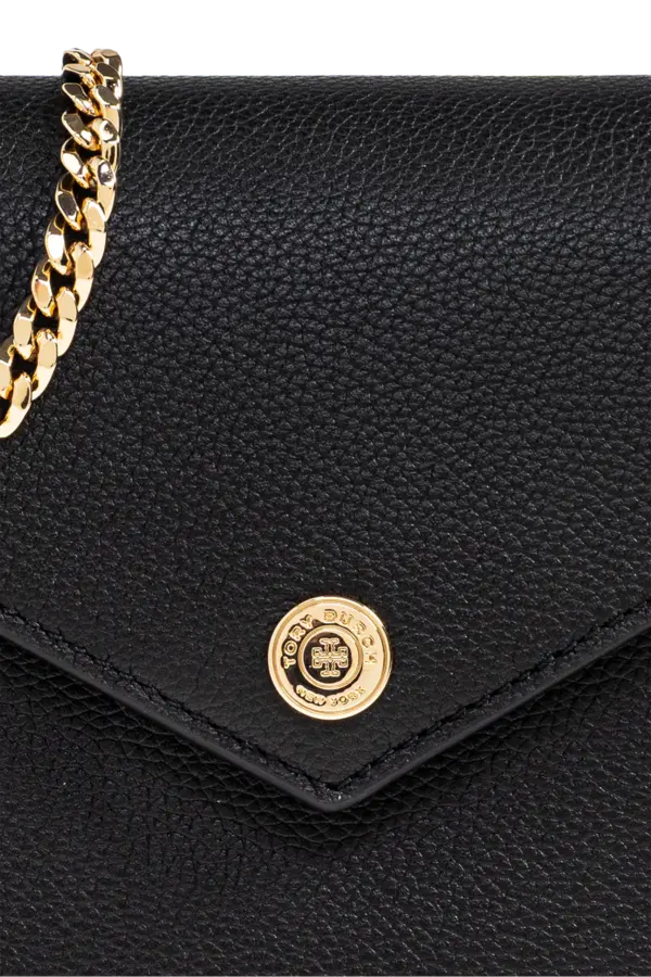 Tory Burch Wallet On "pebble" Chain - Black