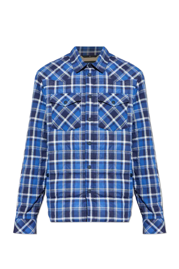 Moncler Day-namic Quilted Check Shirt Jacket - Blue
