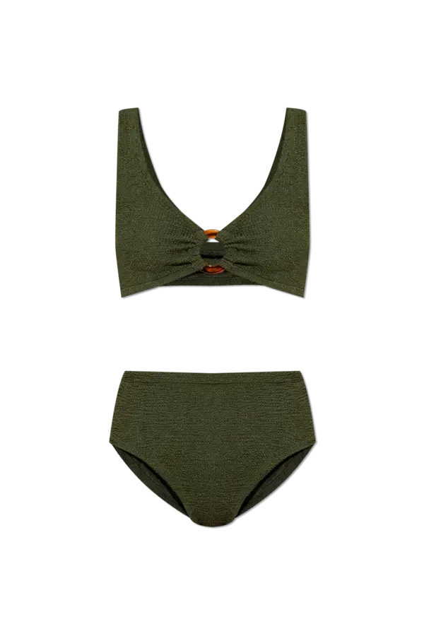 Hunza G Nadine Terry Two-piece Swimsuit - Green