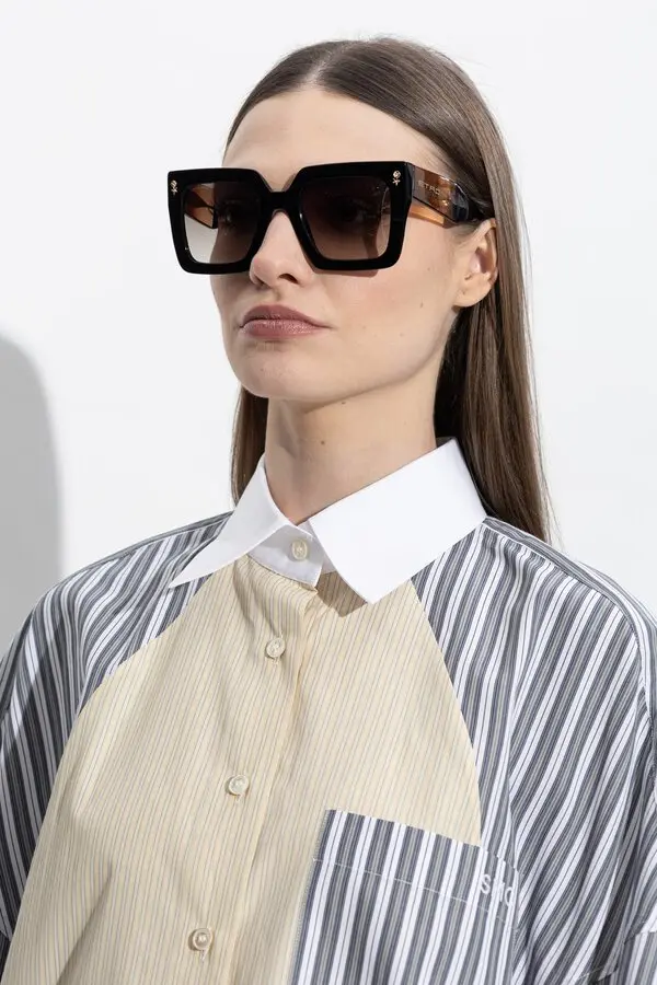 Etro Rectangle Full Rim Sunglasses - Black