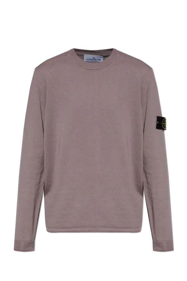 Stone Island Crew Neck Fine Knit Sweater - Purple