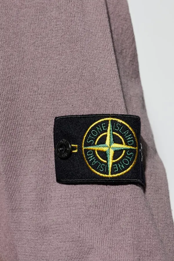Stone Island Crew Neck Fine Knit Sweater - Purple