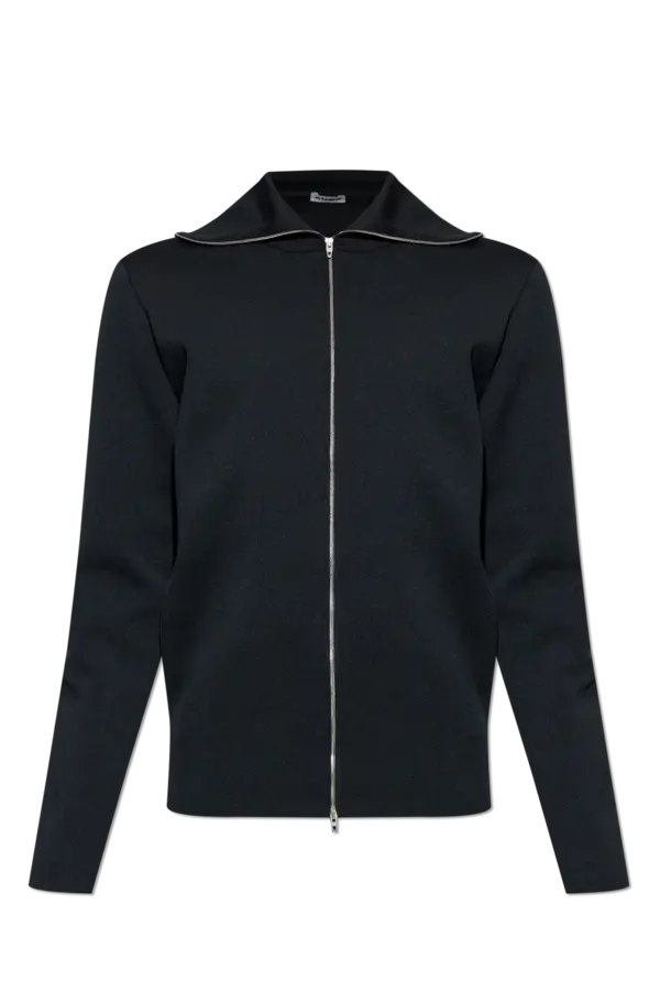 JIL SANDER Sweatshirt With Wide Turtleneck And Zip - Black