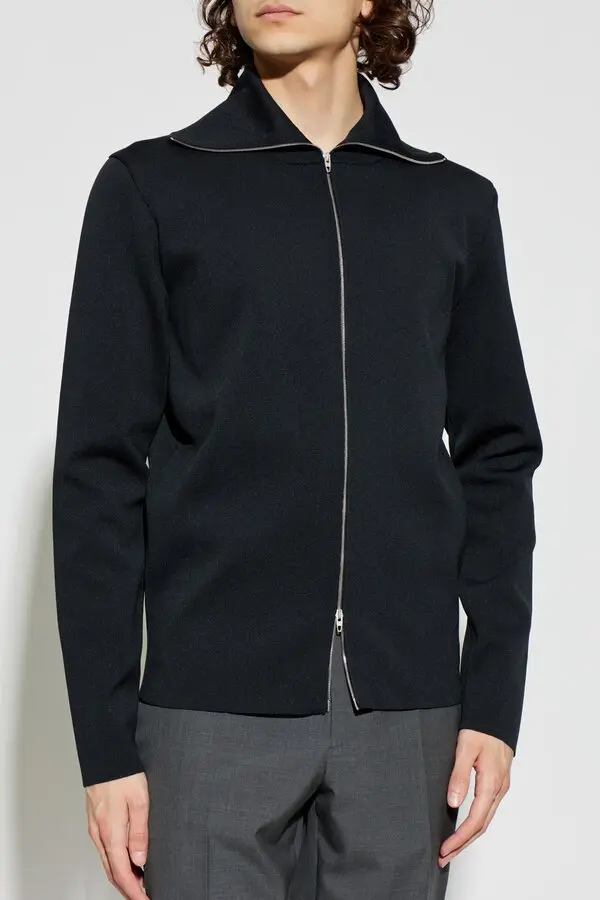 JIL SANDER Sweatshirt With Wide Turtleneck And Zip - Black