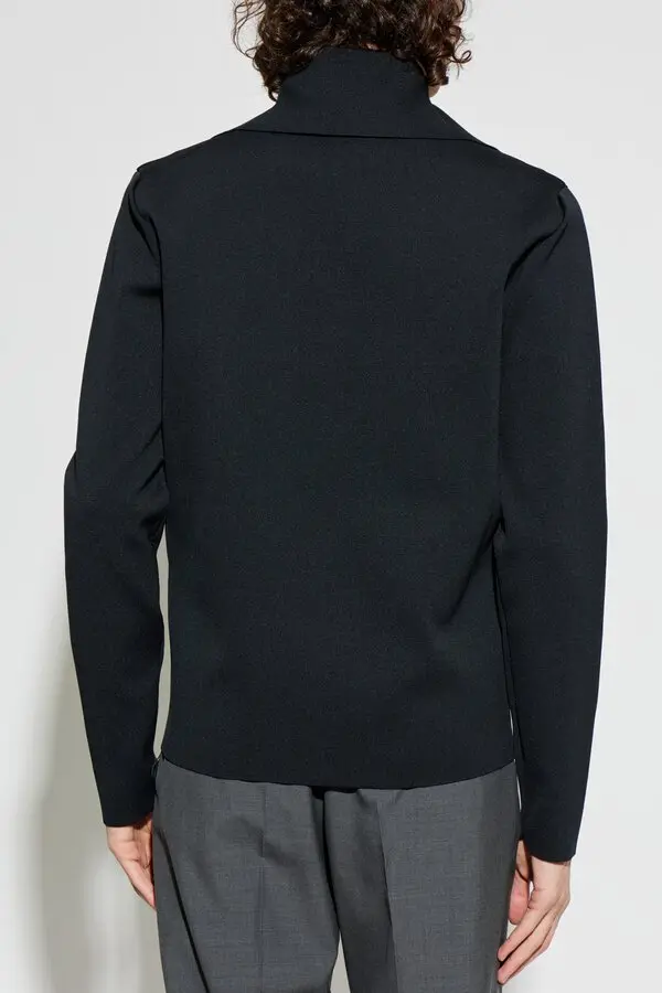 JIL SANDER Sweatshirt With Wide Turtleneck And Zip - Black