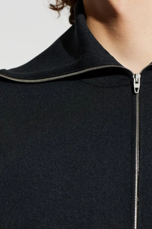 JIL SANDER Sweatshirt With Wide Turtleneck And Zip - Black