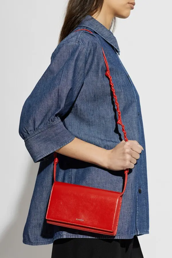 JIL SANDER Tangle Belt Wallet - Red