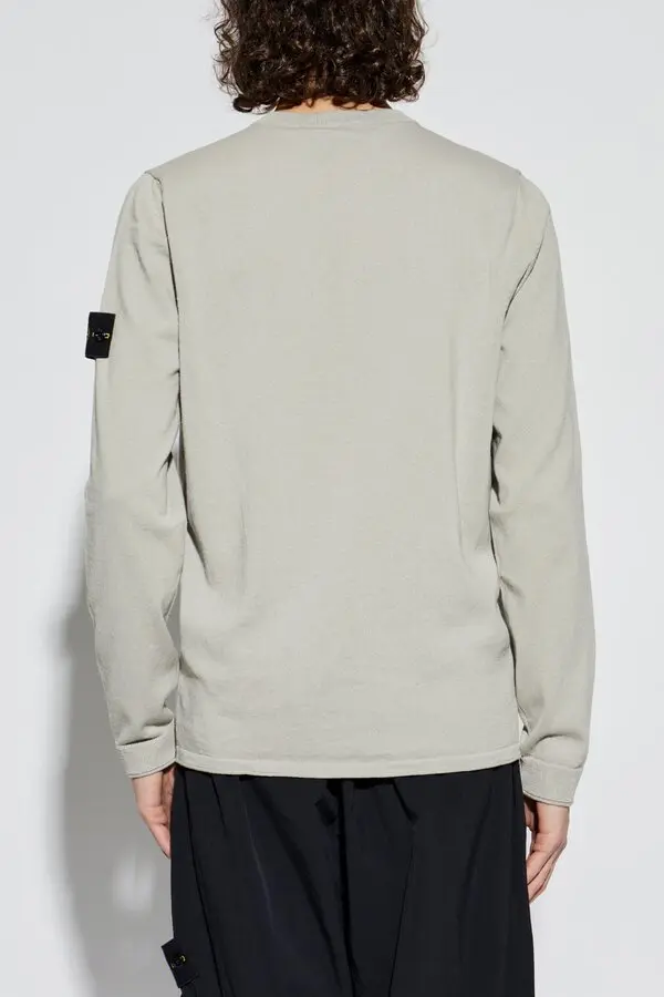 Stone Island Crew Neck Cotton Sweater - Grey