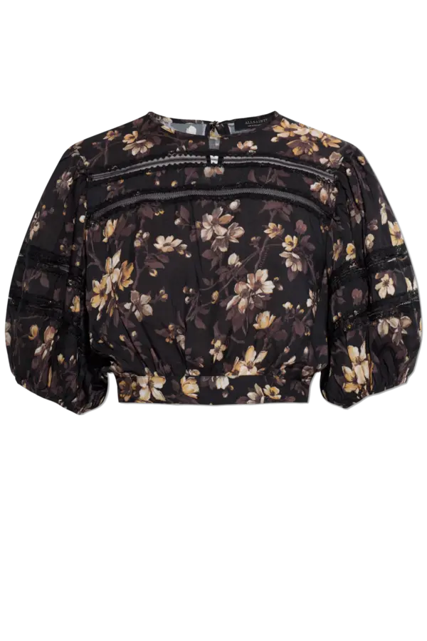 ALLSAINTS Floral Modal Top - Black