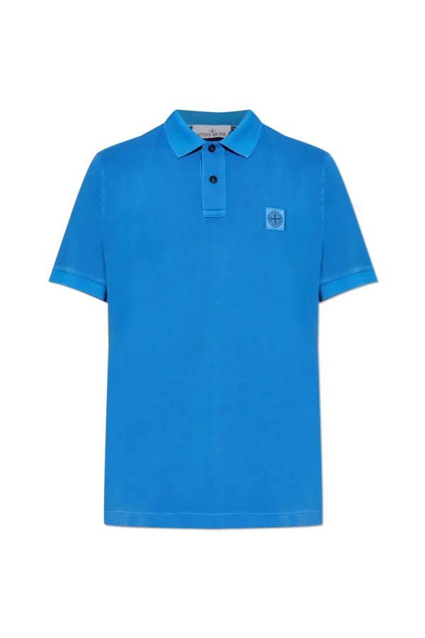 Stone Island Polo With Logo Patch - Blue