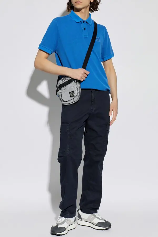 Stone Island Polo With Logo Patch - Blue