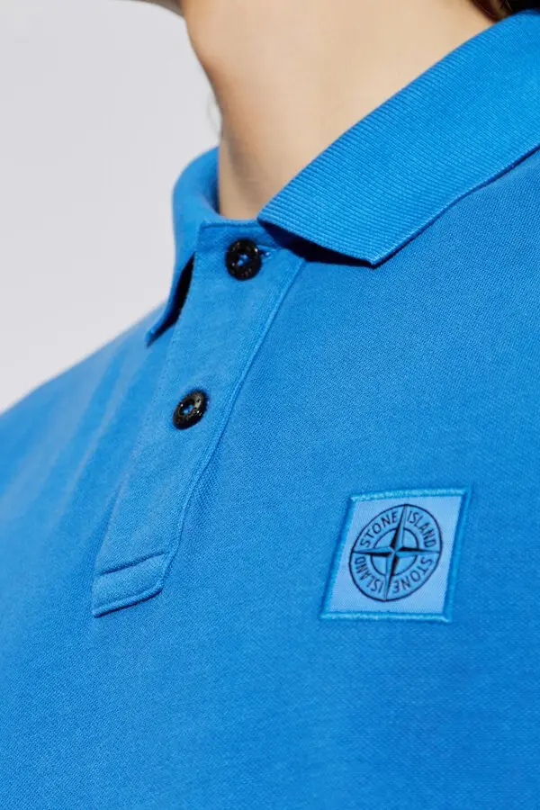 Stone Island Polo With Logo Patch - Blue