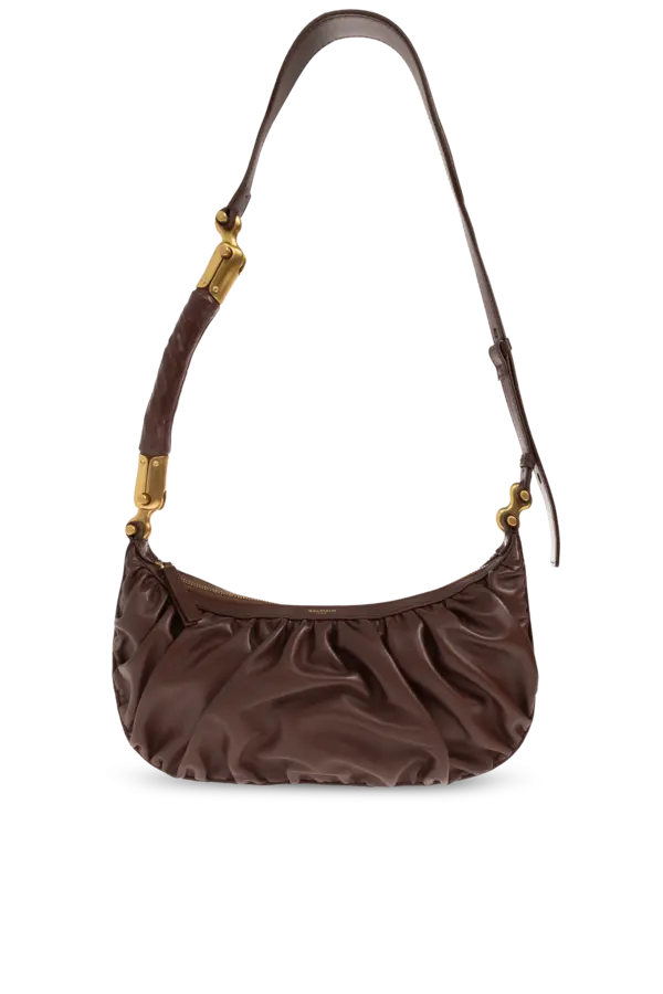 Balmain Hobo Medium Shoulder Bag - Brown