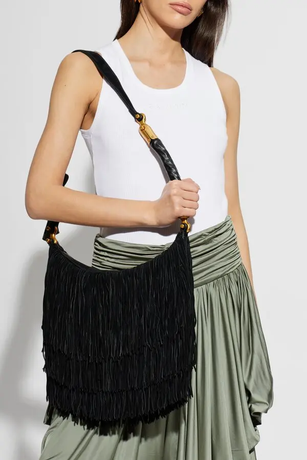 Balmain Hobo Medium Shoulder Bag - Black
