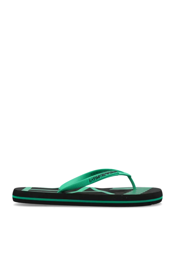 EA7 Rubber Flip-flops With Logo - Green