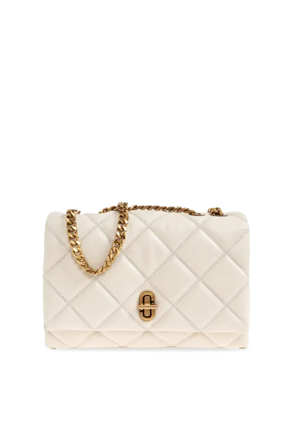 Marc Jacobs Leather Shoulder Bag With Logo - Cream