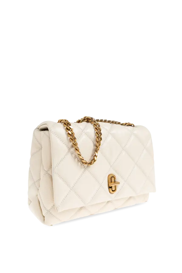 Marc Jacobs Leather Shoulder Bag With Logo - Cream