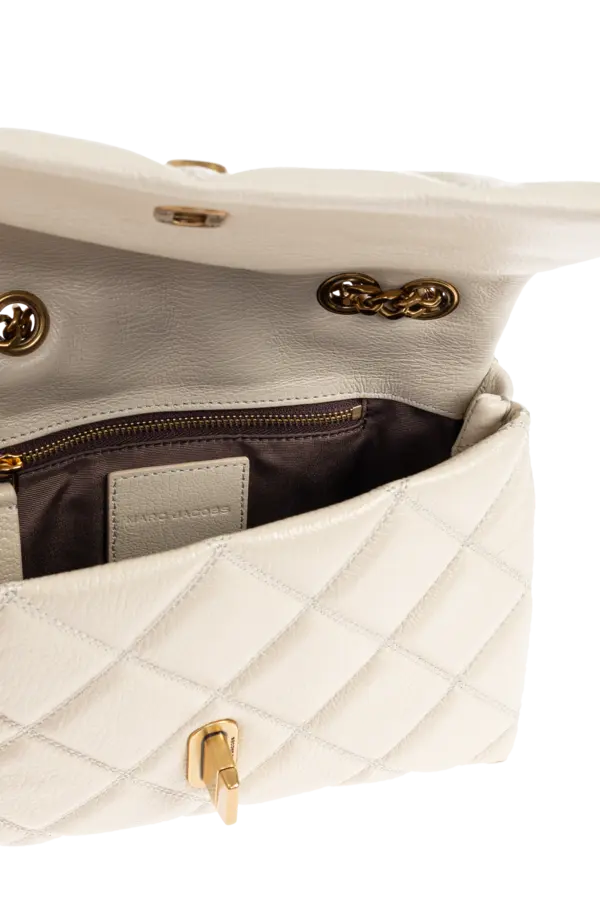 Marc Jacobs Leather Shoulder Bag With Logo - Cream