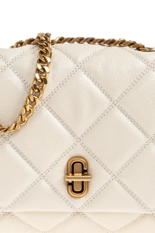 Marc Jacobs Leather Shoulder Bag With Logo - Cream