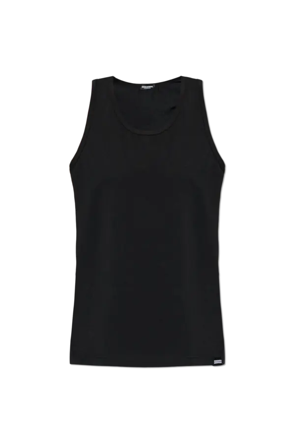 Dsquared2 Ribbed Sleeveless Lingerie Top - Black