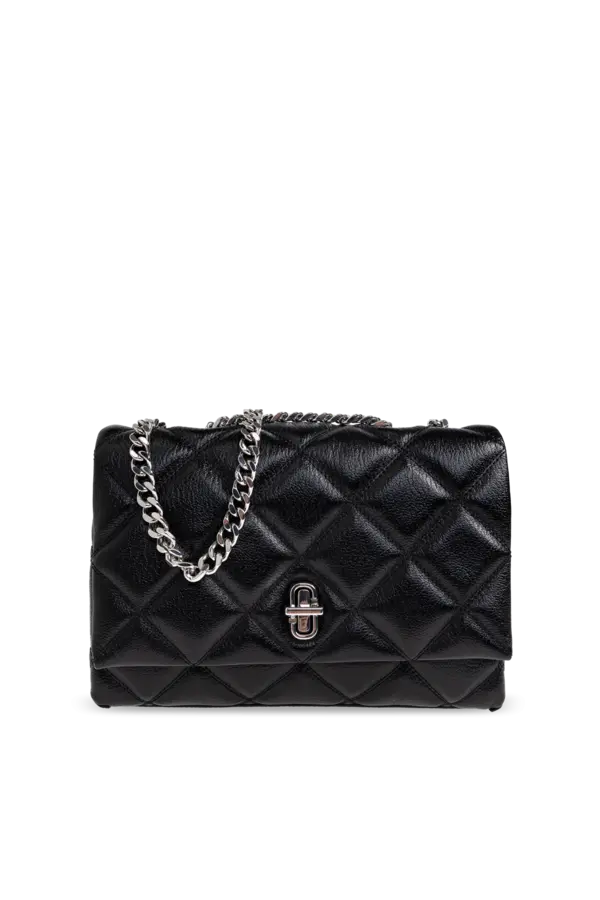 Marc Jacobs Leather Shoulder Bag With Logo - Black