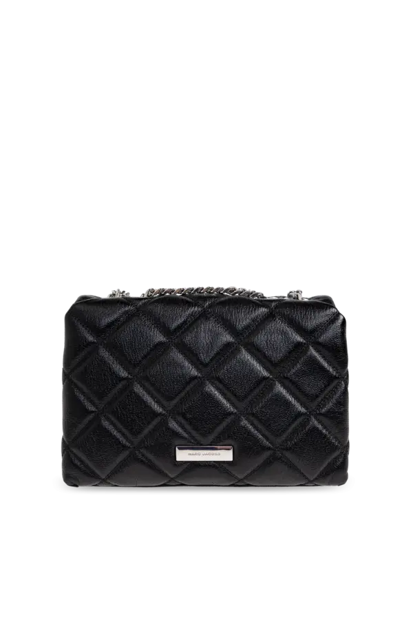 Marc Jacobs Leather Shoulder Bag With Logo - Black