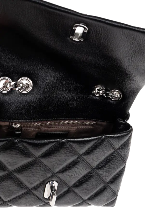 Marc Jacobs Leather Shoulder Bag With Logo - Black
