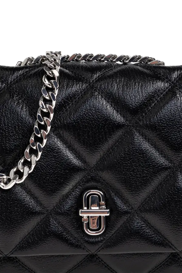 Marc Jacobs Leather Shoulder Bag With Logo - Black
