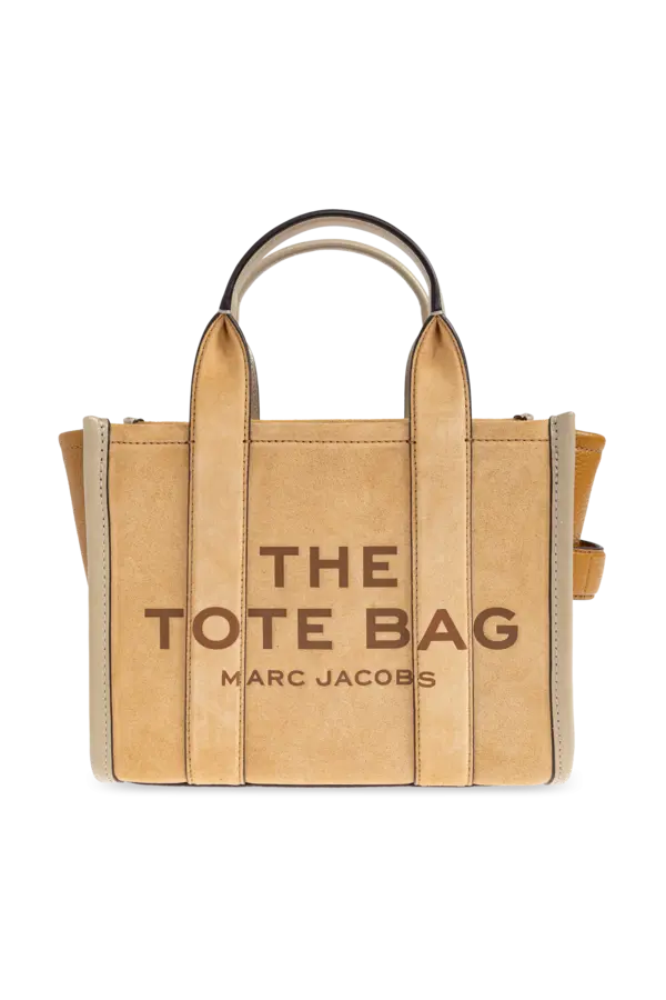 Marc Jacobs Suede Tote Bag With Logo - Brown