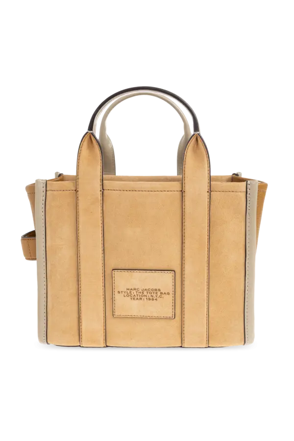 Marc Jacobs Suede Tote Bag With Logo - Brown