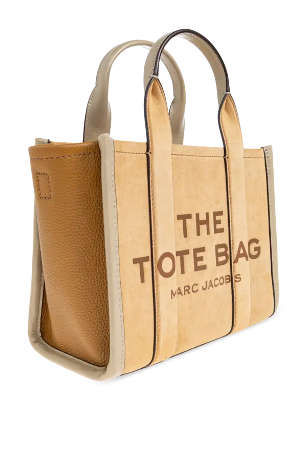 Marc Jacobs Suede Tote Bag With Logo - Brown