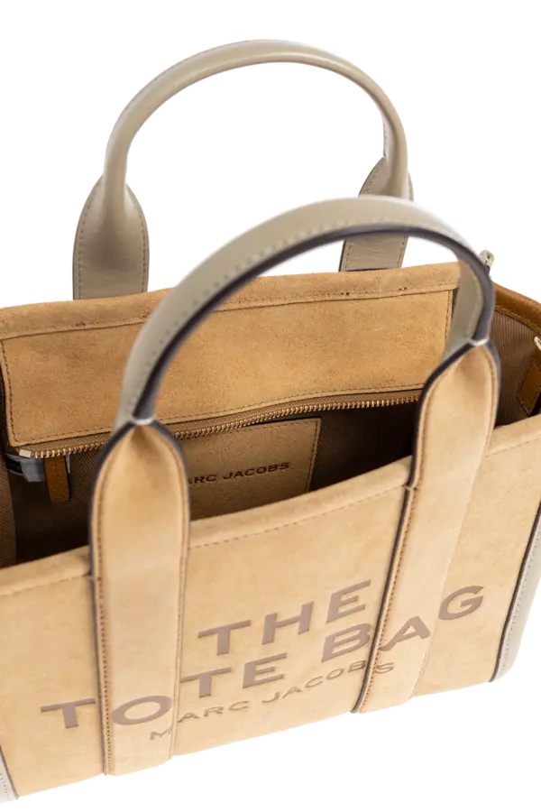 Marc Jacobs Suede Tote Bag With Logo - Brown