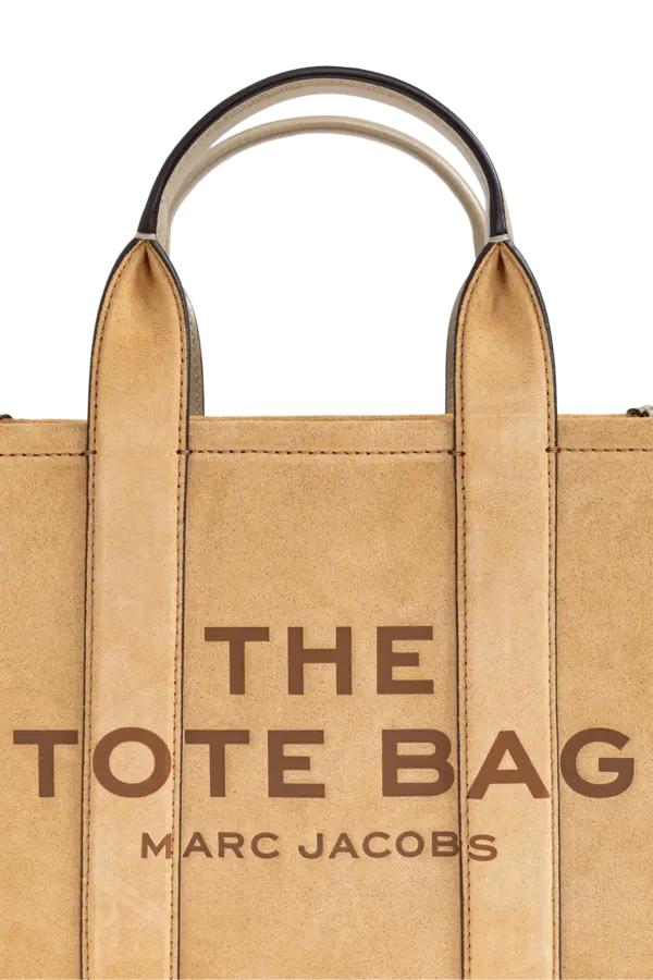 Marc Jacobs Suede Tote Bag With Logo - Brown