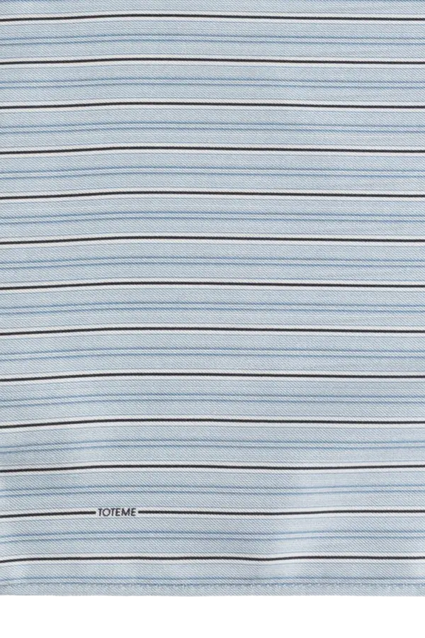 TOTEME Striped Silk Scarf - Light Blue