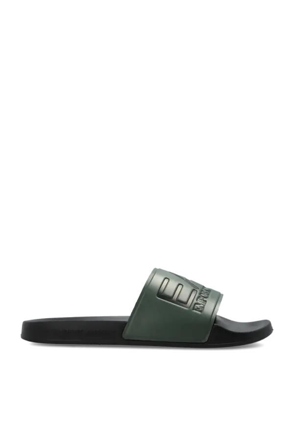 EA7 Rubber Slides With Logo - Green