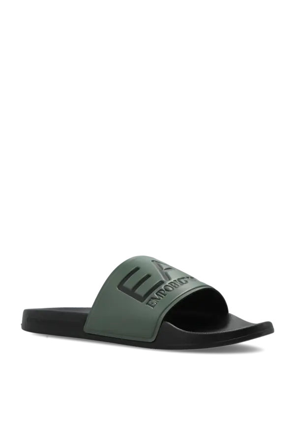 EA7 Rubber Slides With Logo - Green