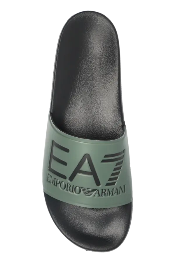 EA7 Rubber Slides With Logo - Green