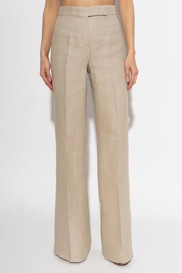 Max Mara Angus" Linen Trousers - Beige