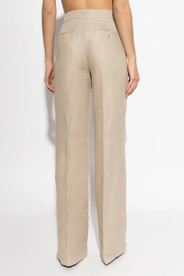 Max Mara Angus" Linen Trousers - Beige