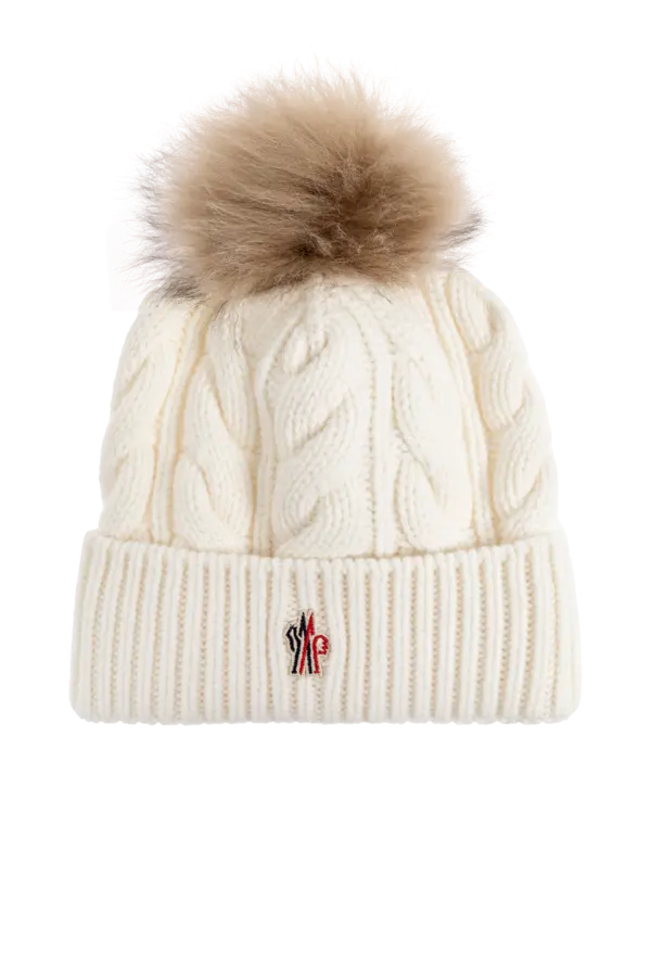Moncler Cable Knit Beanie - Cream