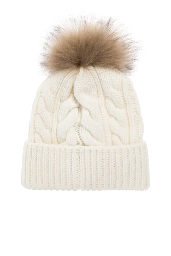 Moncler Cable Knit Beanie - Cream